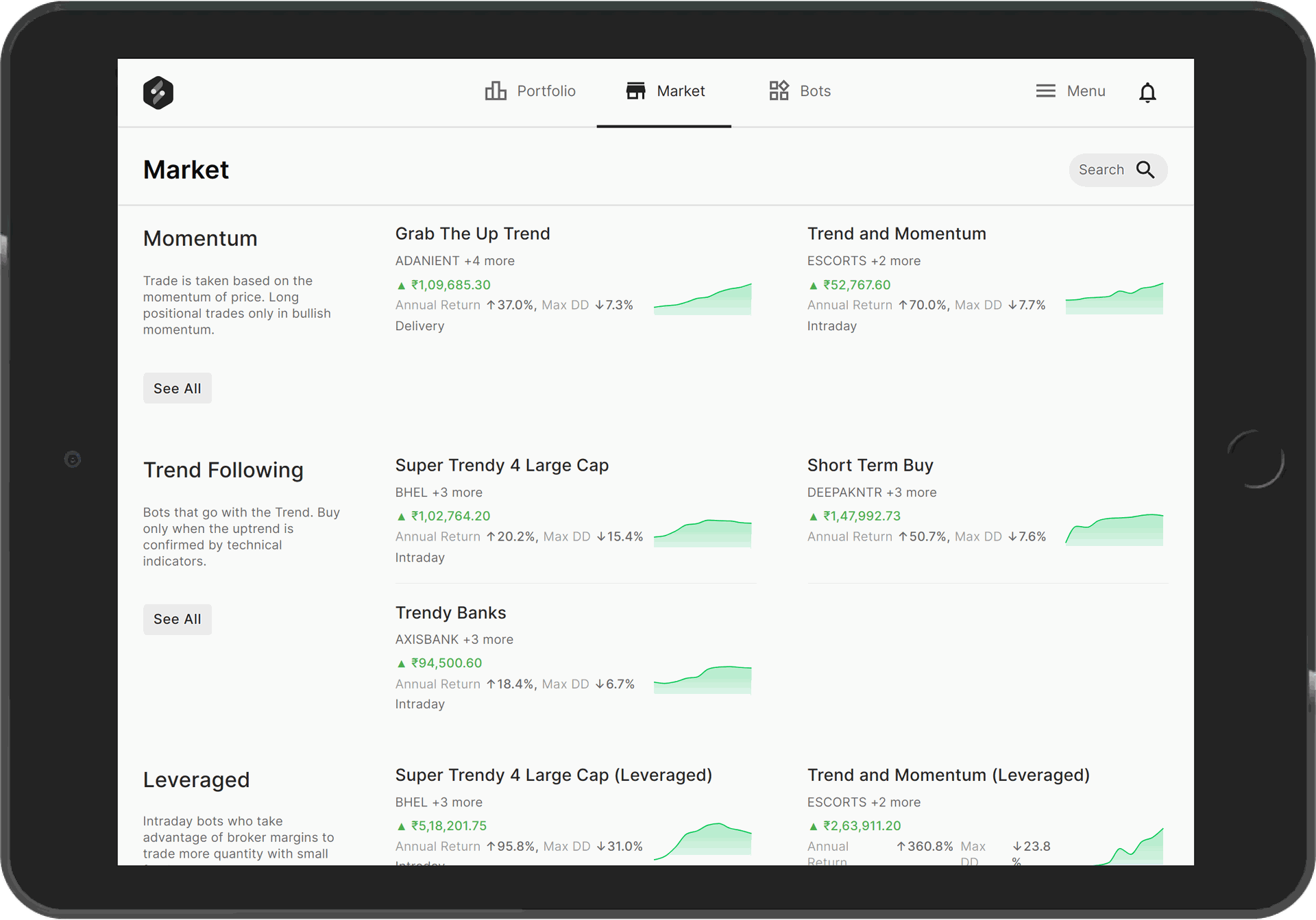 Algorithmic bot trading marketplace | Create Custom Trading Bots